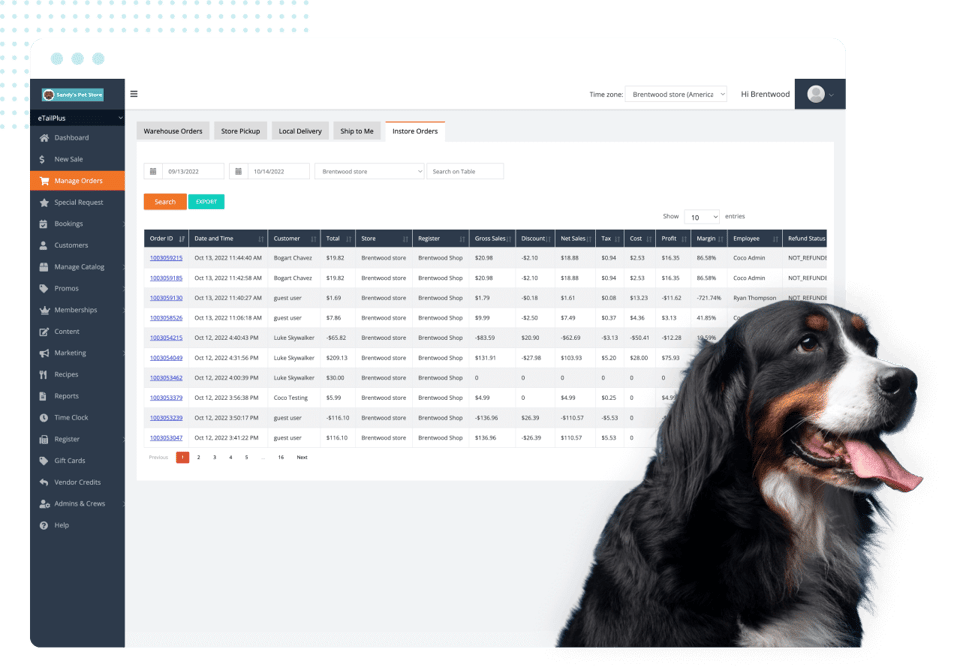 eTailPet Pet Store POS System | Home